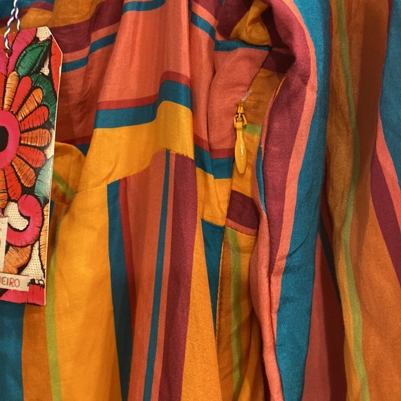 FARM Rio | Dresses | Farm Rio Rainbow Striped Midi Dress Nwt | Poshmark